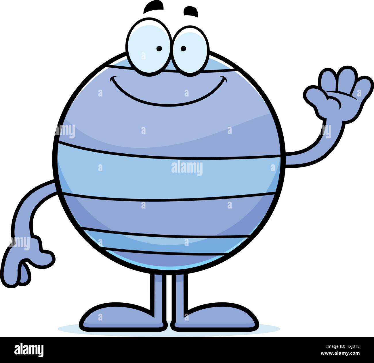 A cartoon illustration of the planet Neptune waving Stock Vector Image ...