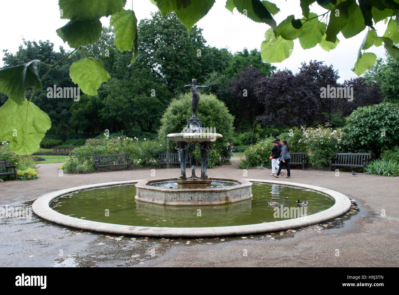 The Huntress Fountain in The Rose Garden of Hyde Park, London ...