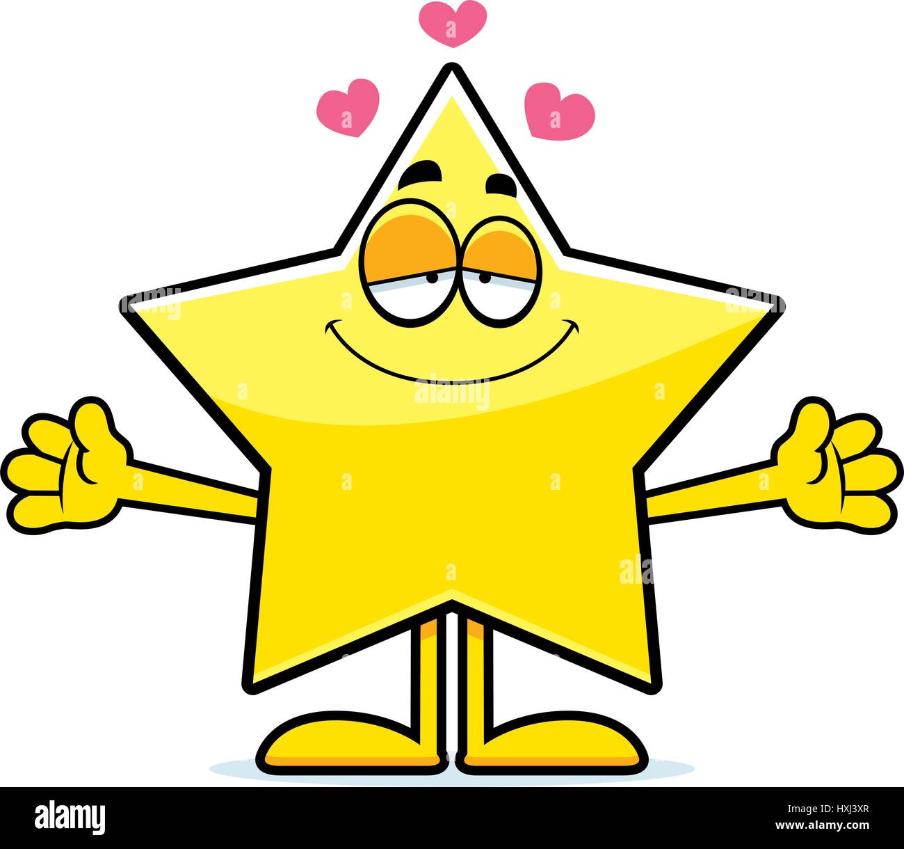 A cartoon illustration of a star ready to give a hug Stock Vector Image ...
