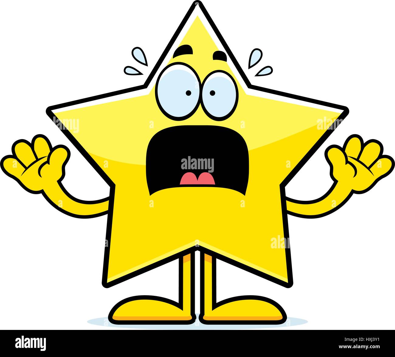 A cartoon illustration of a star looking scared Stock Vector Image ...