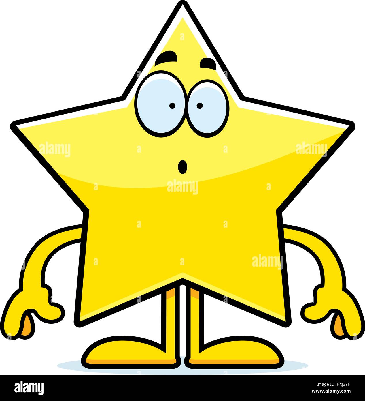 A cartoon illustration of a star looking surprised Stock Vector Image ...