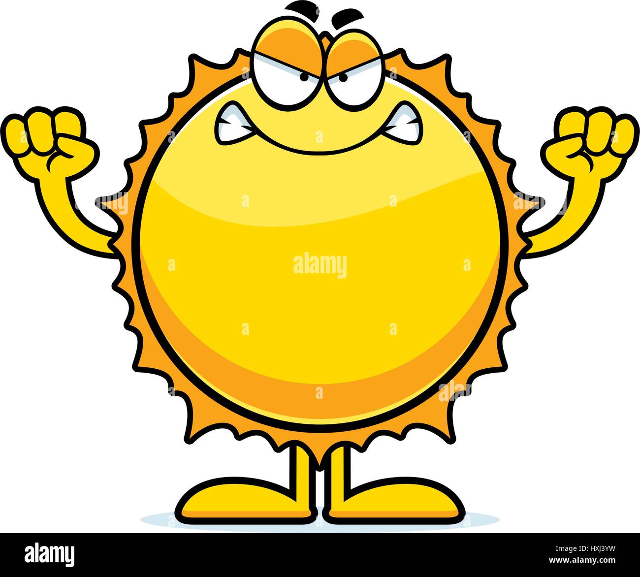 A cartoon illustration of the Sun looking angry Stock Vector Image ...