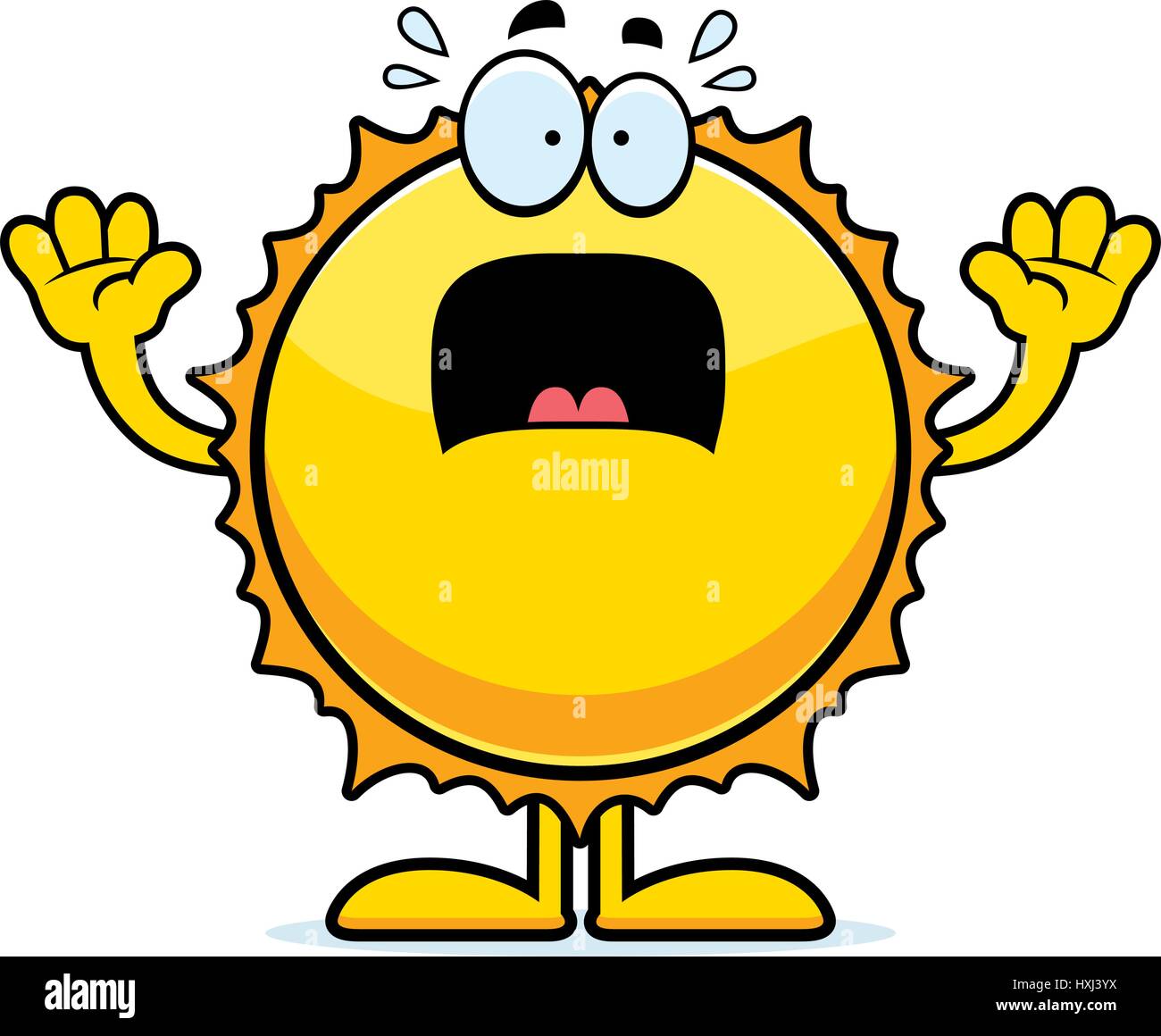 A cartoon illustration of the Sun looking scared Stock Vector Image ...