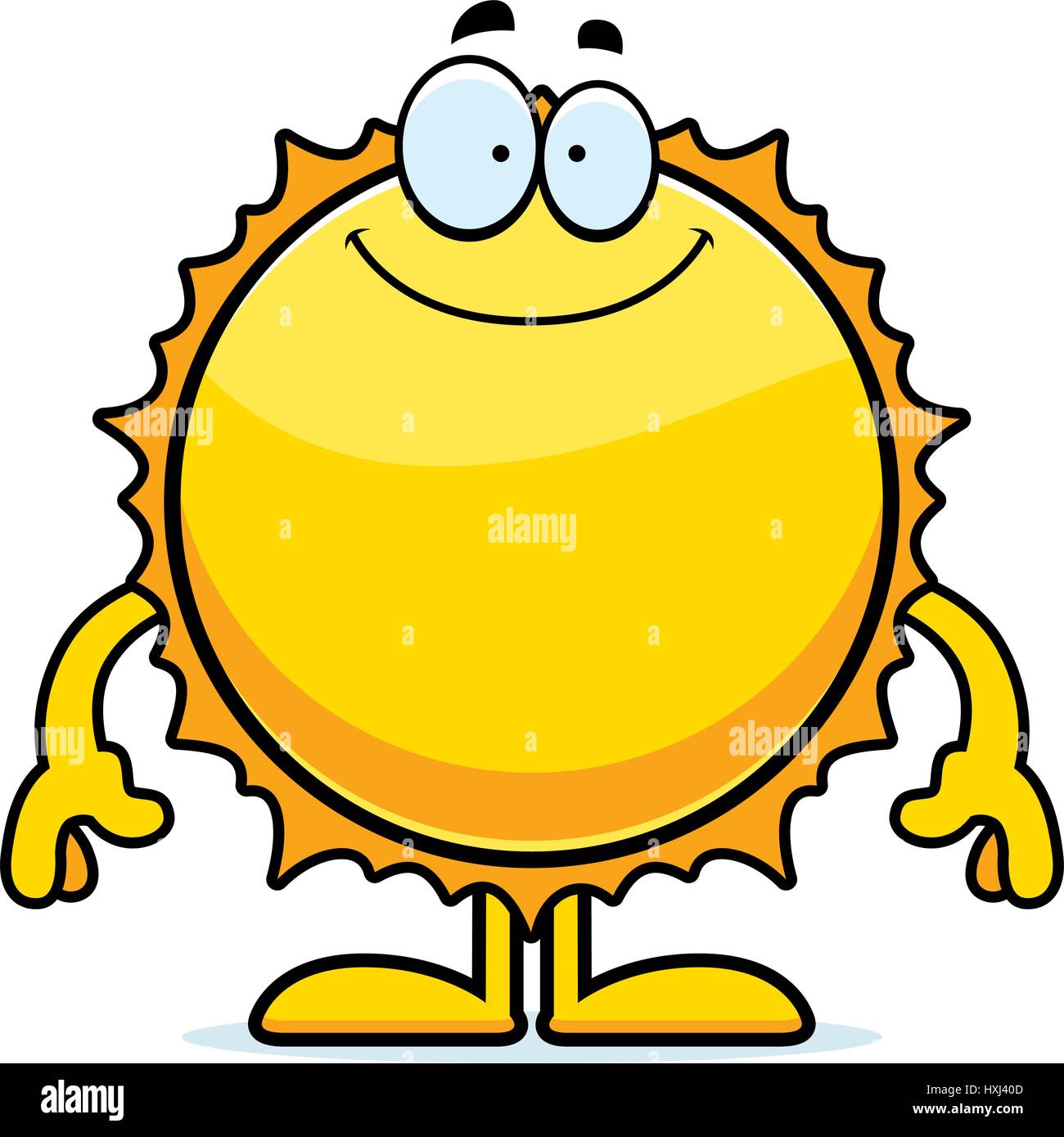 A cartoon illustration of the Sun looking happy Stock Vector Image ...