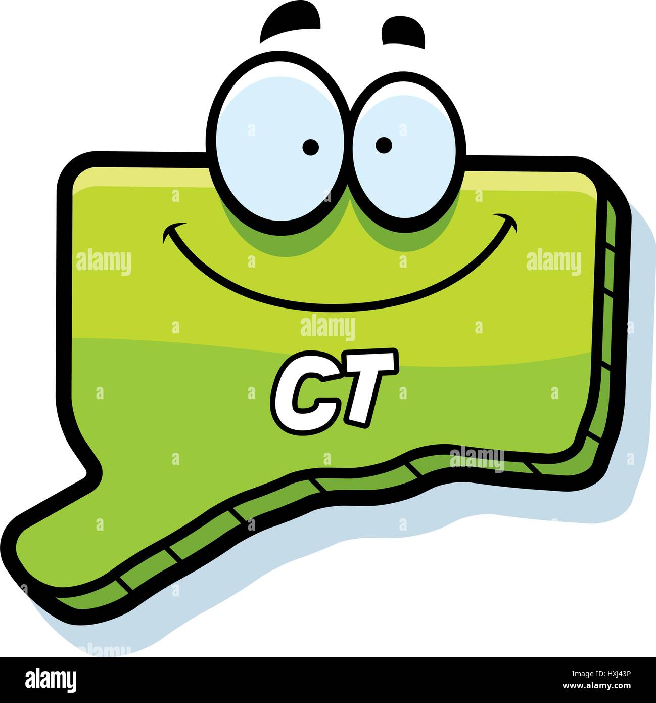 A cartoon illustration of the state of Connecticut smiling Stock Vector ...