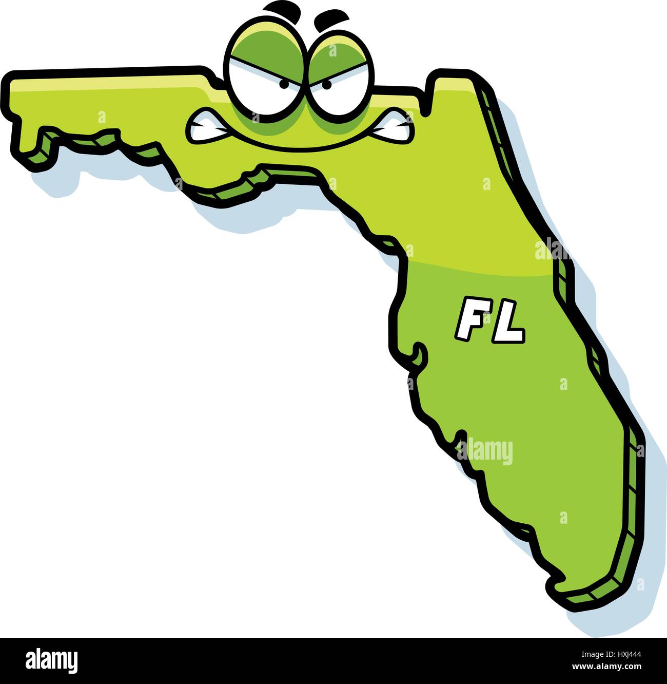 A cartoon illustration of the state of Florida looking angry Stock ...