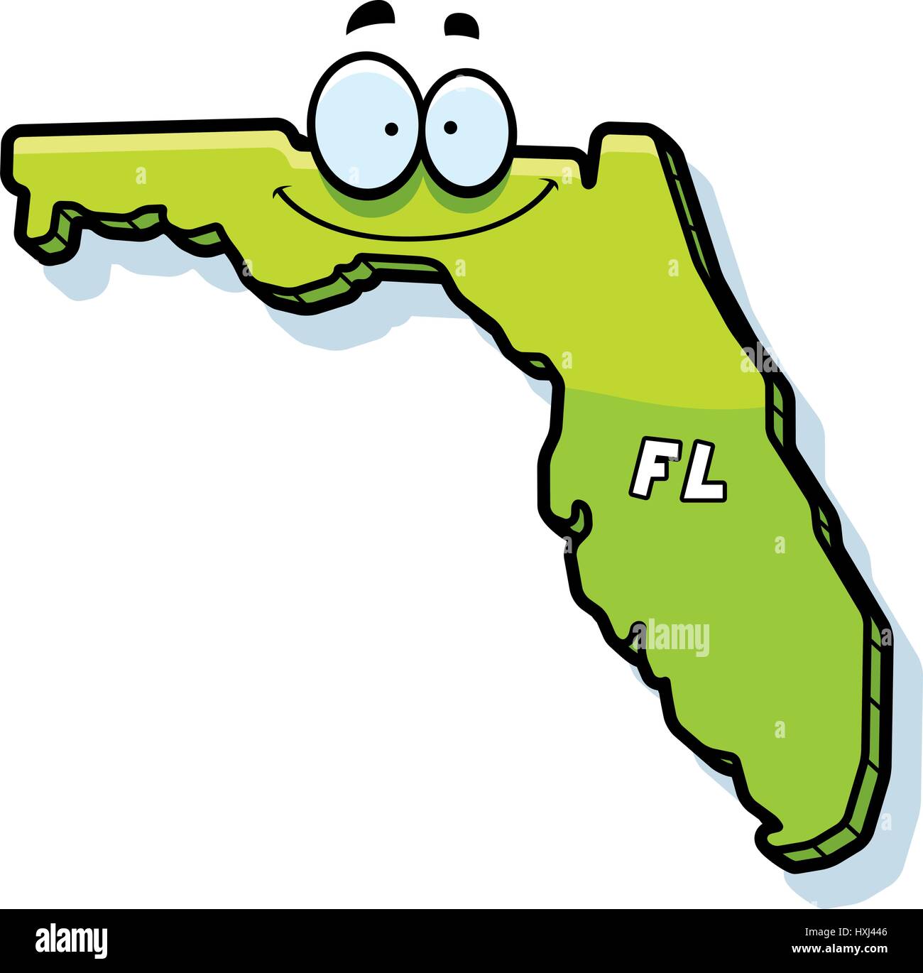 A cartoon illustration of the state of Florida smiling Stock Vector ...