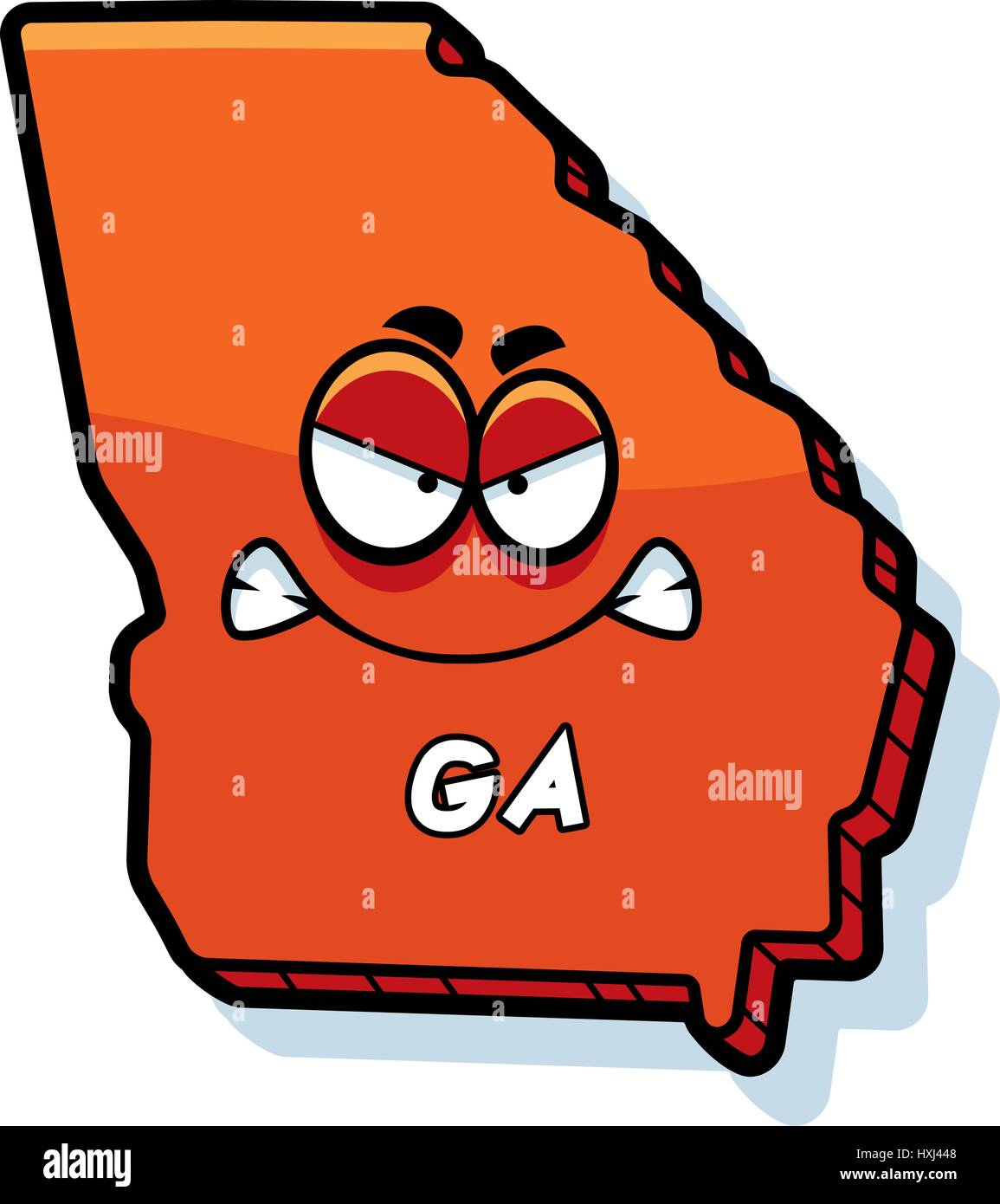 A cartoon illustration of the state of Georgia looking angry Stock ...