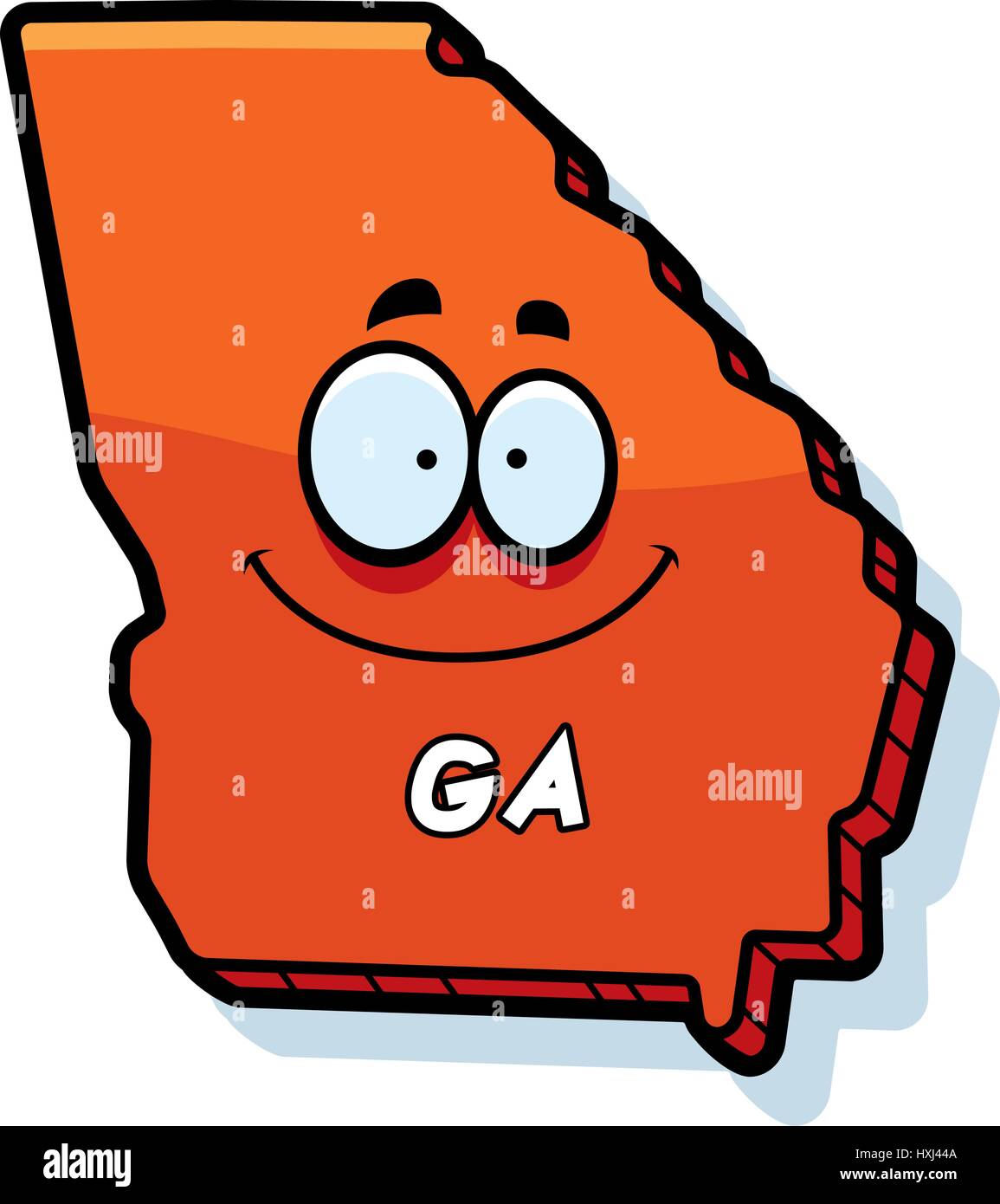 A cartoon illustration of the state of Georgia smiling Stock Vector ...