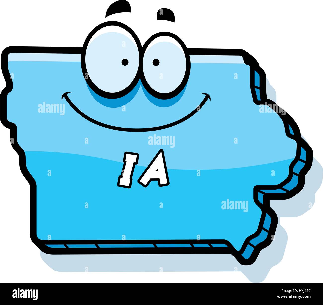 A cartoon illustration of the state of Iowa smiling Stock Vector Image ...