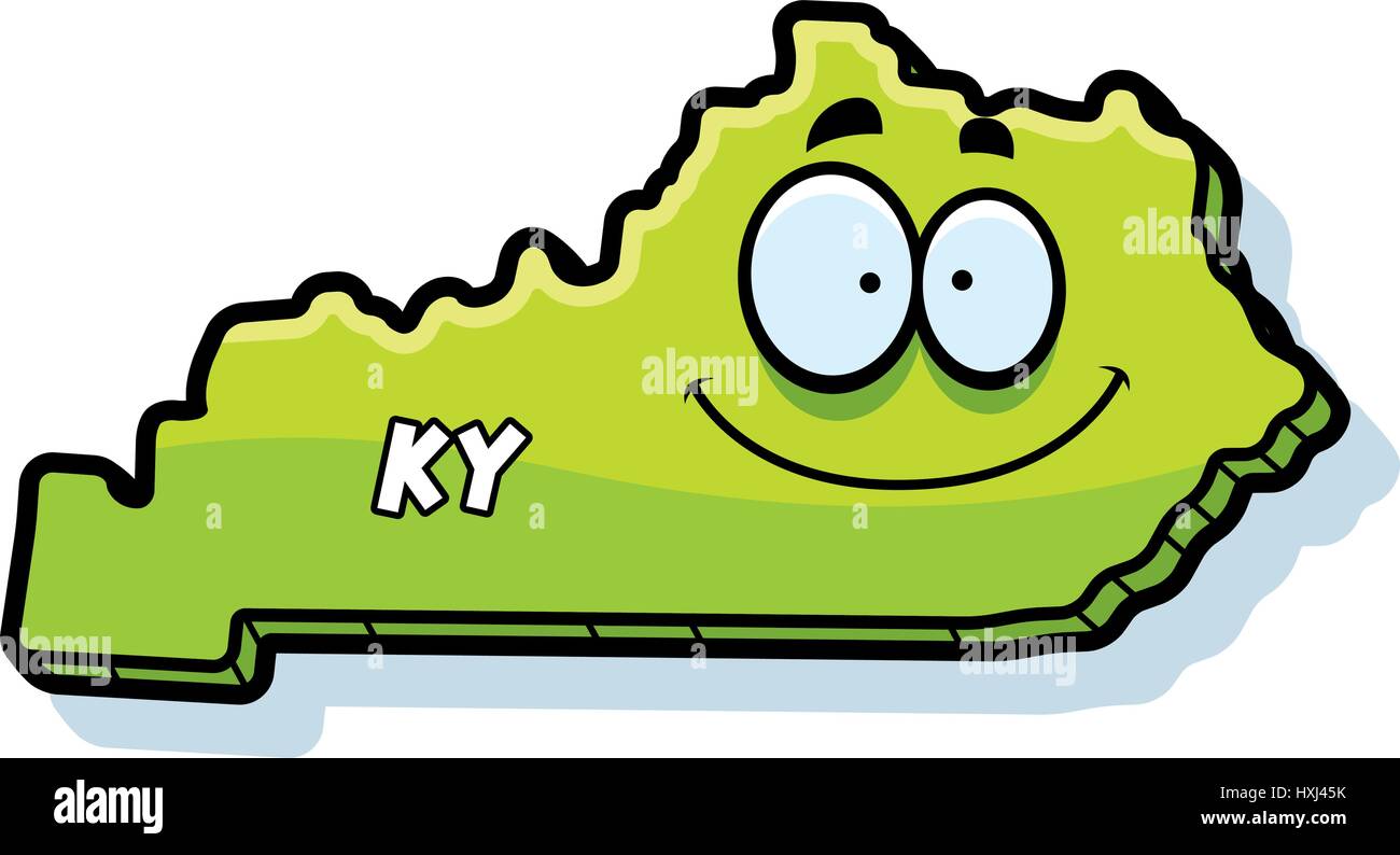 A cartoon illustration of the state of Kentucky smiling Stock Vector ...