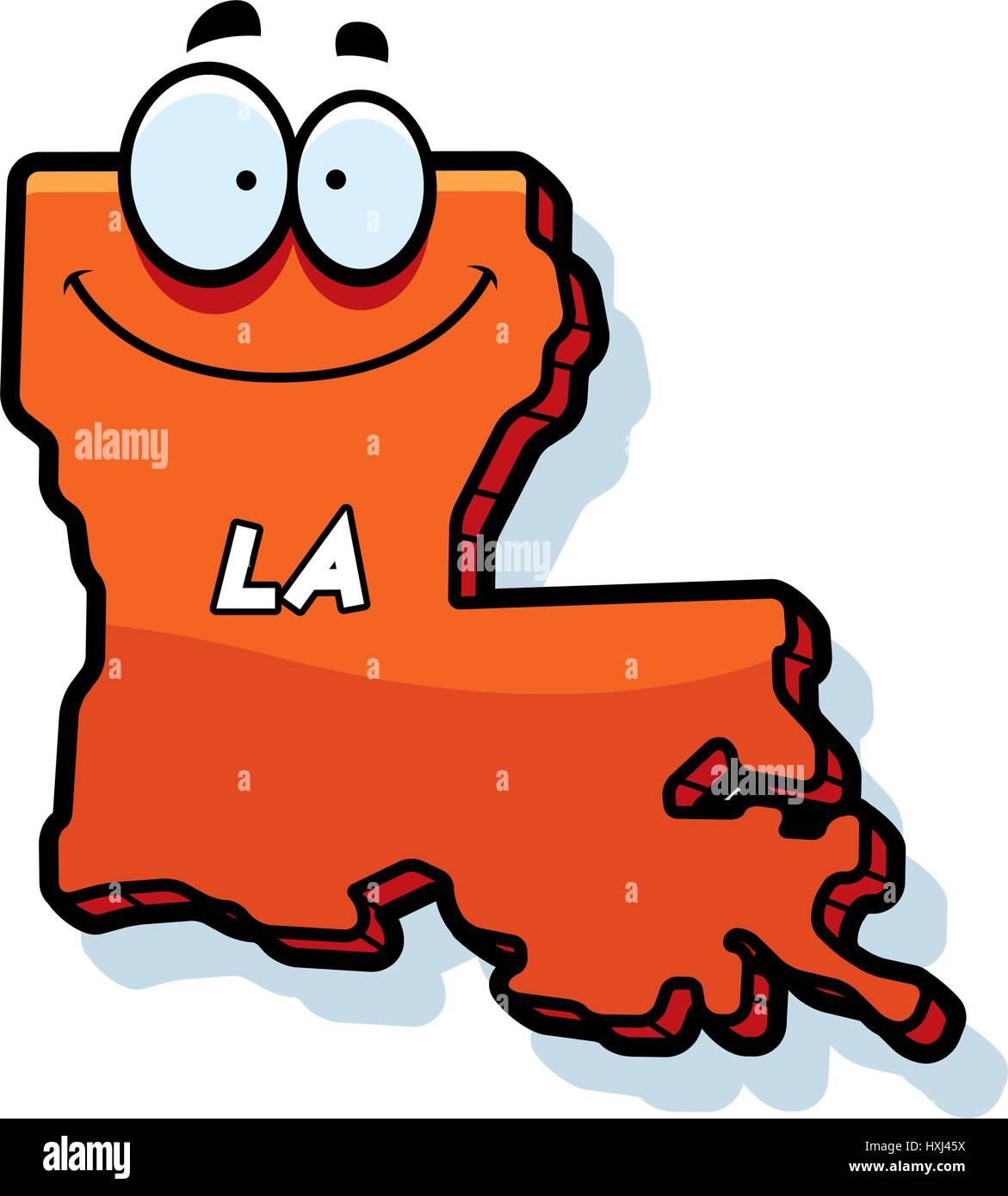 A cartoon illustration of the state of Louisiana smiling Stock Vector ...