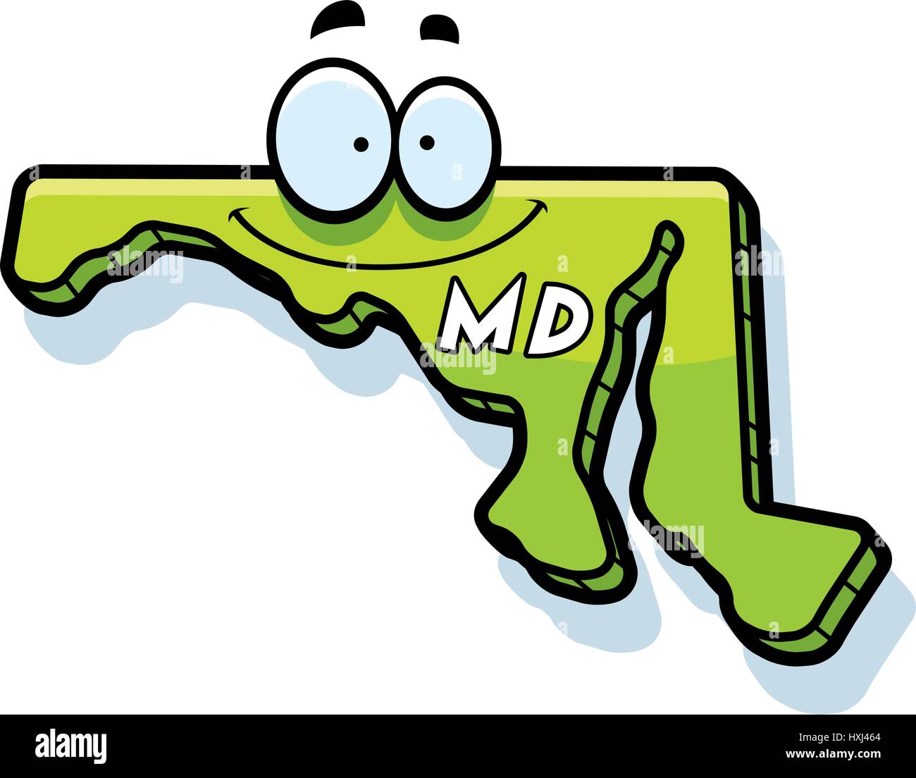 A cartoon illustration of the state of Maryland smiling Stock Vector ...