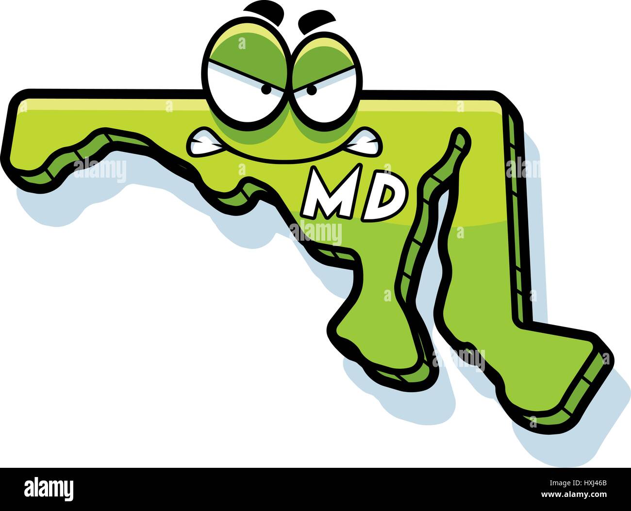 A cartoon illustration of the state of Maryland looking angry Stock ...