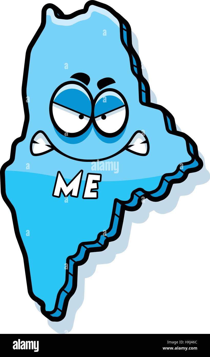 A cartoon illustration of the state of Maine looking angry Stock Vector ...