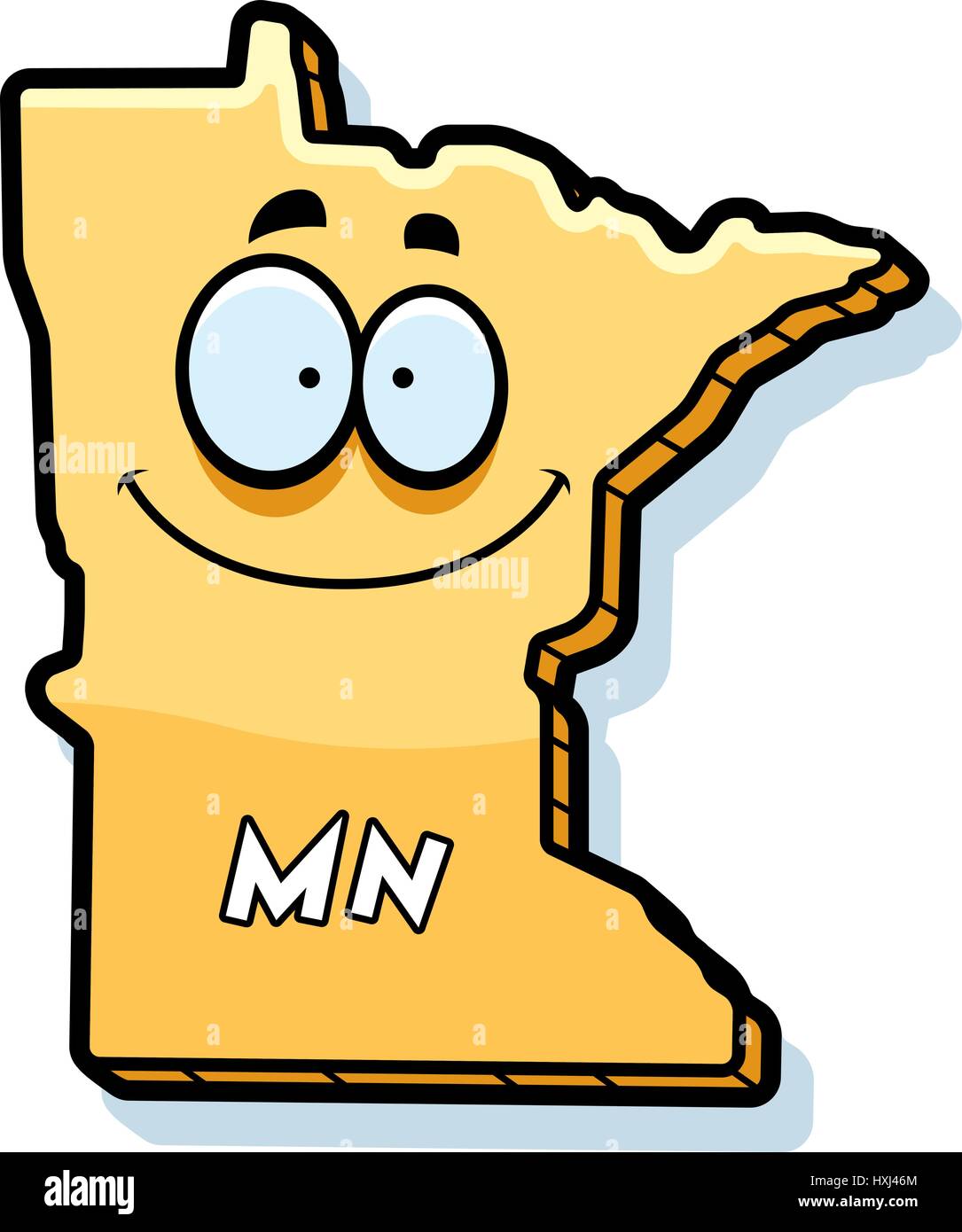 A cartoon illustration of the state of Minnesota smiling Stock Vector ...