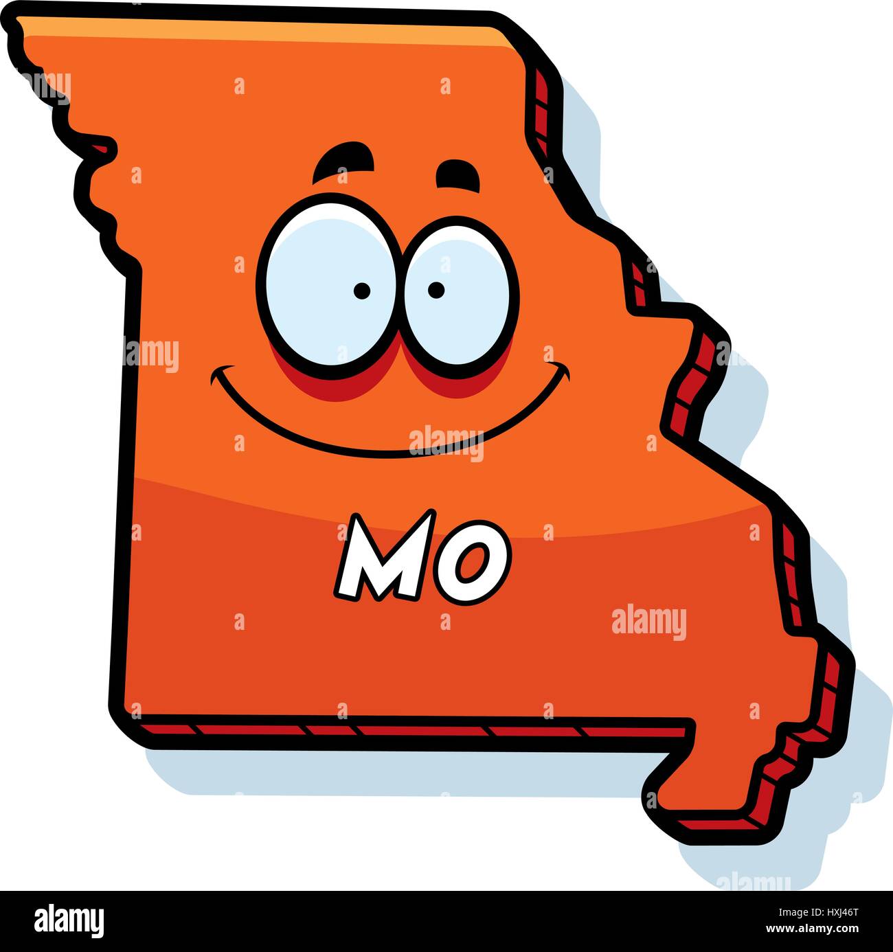 A cartoon illustration of the state of Missouri smiling Stock Vector ...