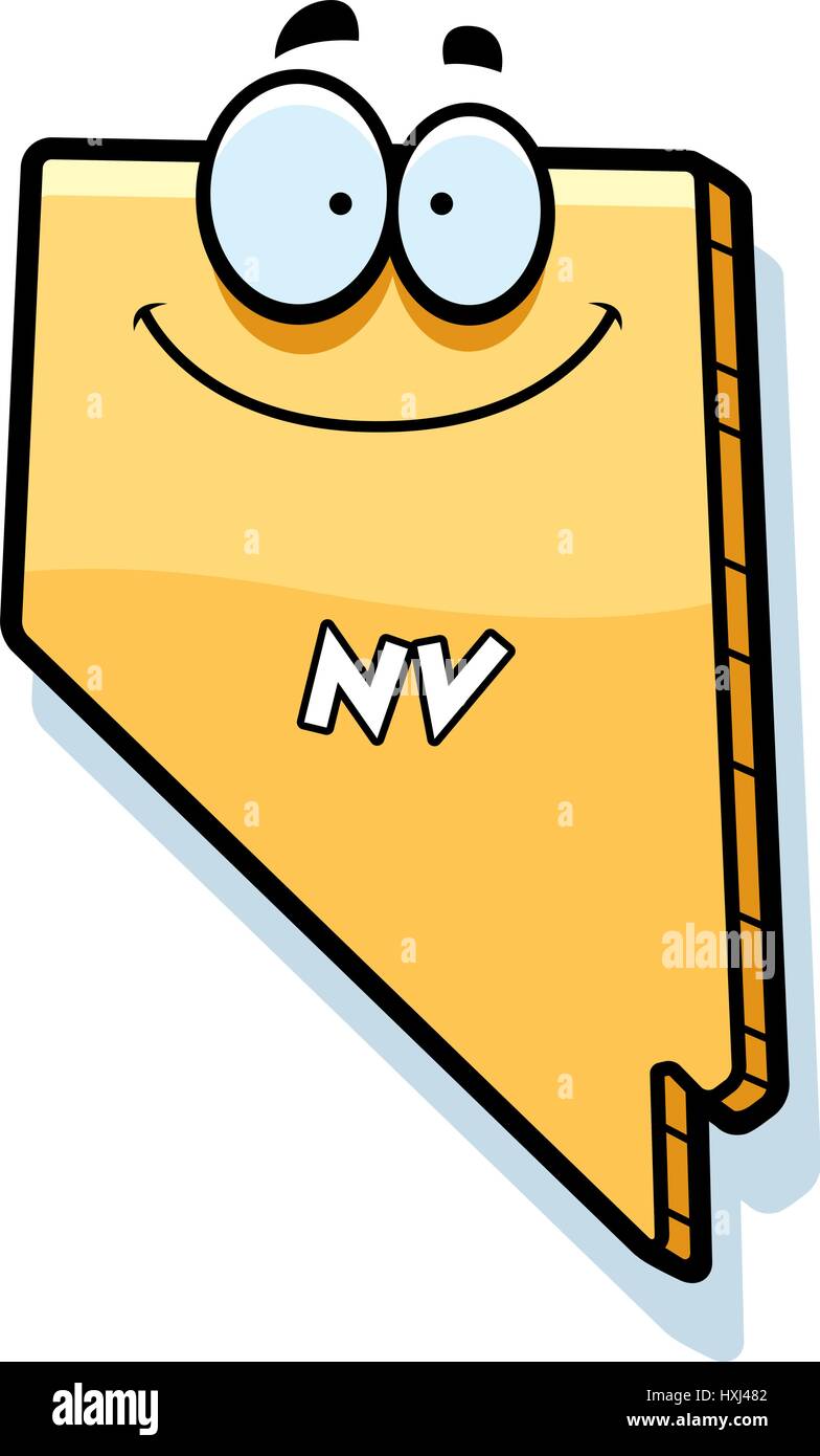 A cartoon illustration of the state of Nevada smiling Stock Vector ...