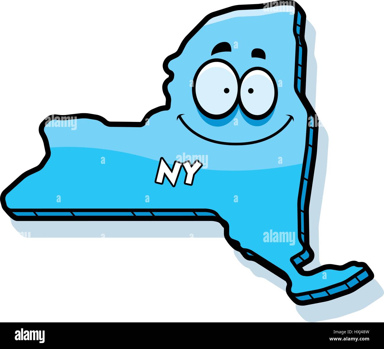 A cartoon illustration of the state of New York smiling Stock Vector ...