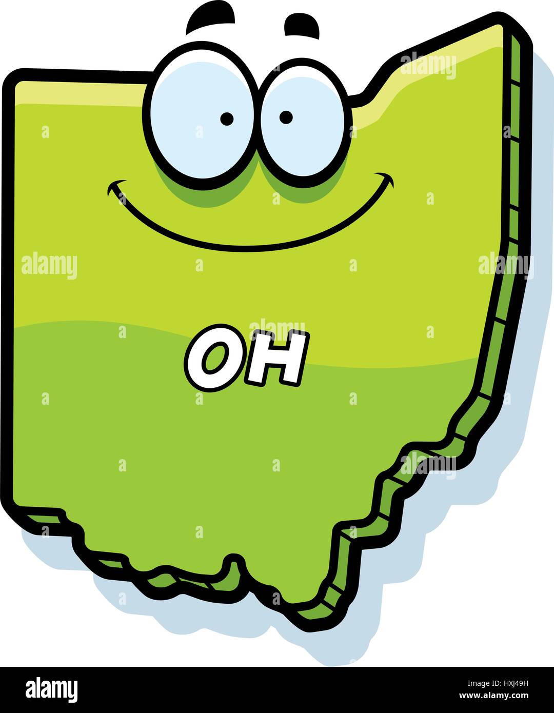 A cartoon illustration of the state of Ohio smiling Stock Vector Image ...
