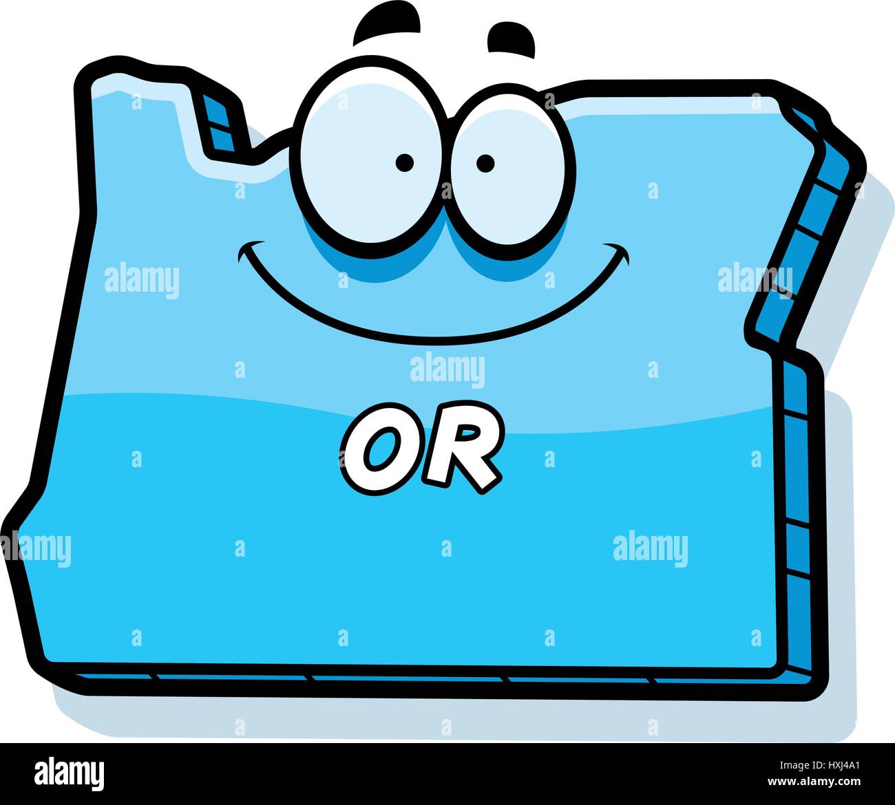 A cartoon illustration of the state of Oregon smiling Stock Vector ...