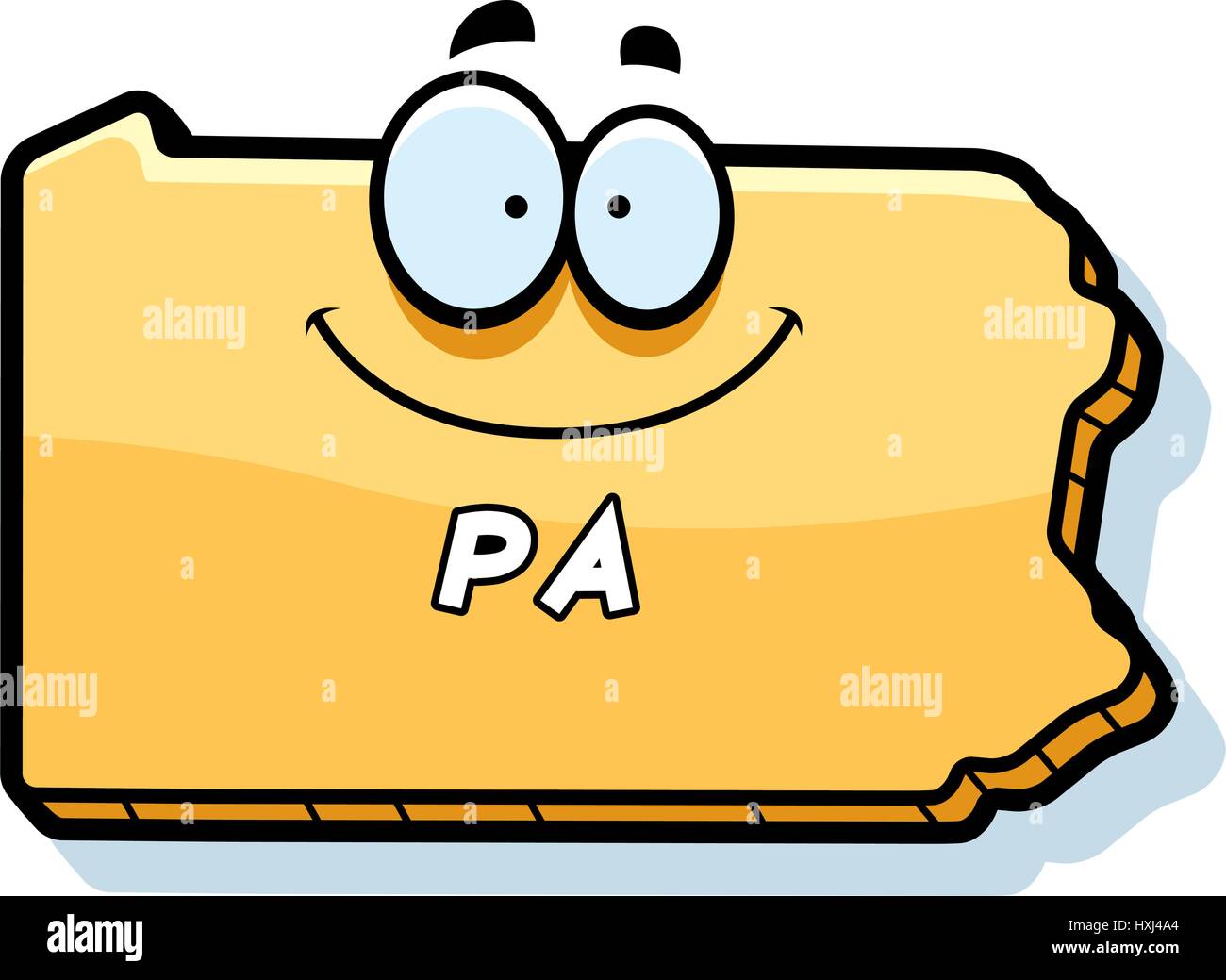 A cartoon illustration of the state of Pennsylvania smiling Stock ...