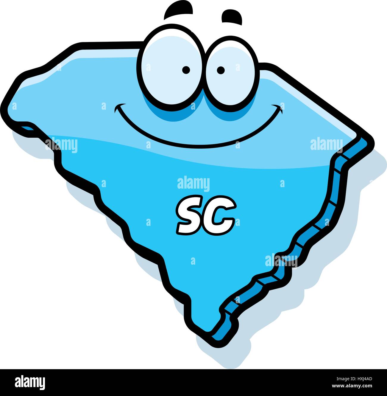 A cartoon illustration of the state of South Carolina smiling Stock ...