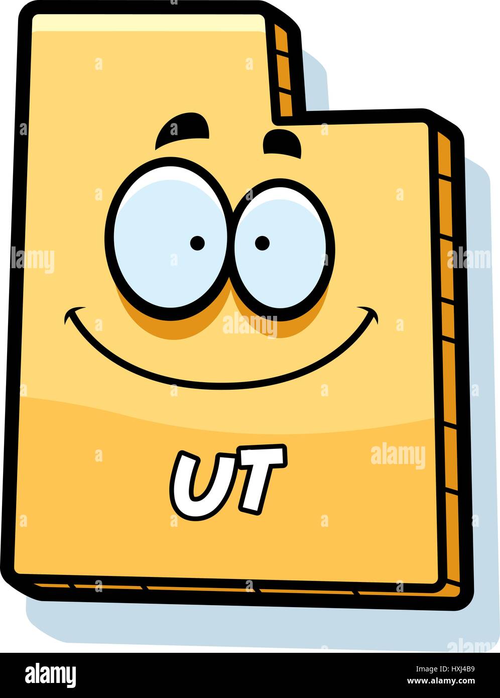 A cartoon illustration of the state of Utah smiling Stock Vector Image ...