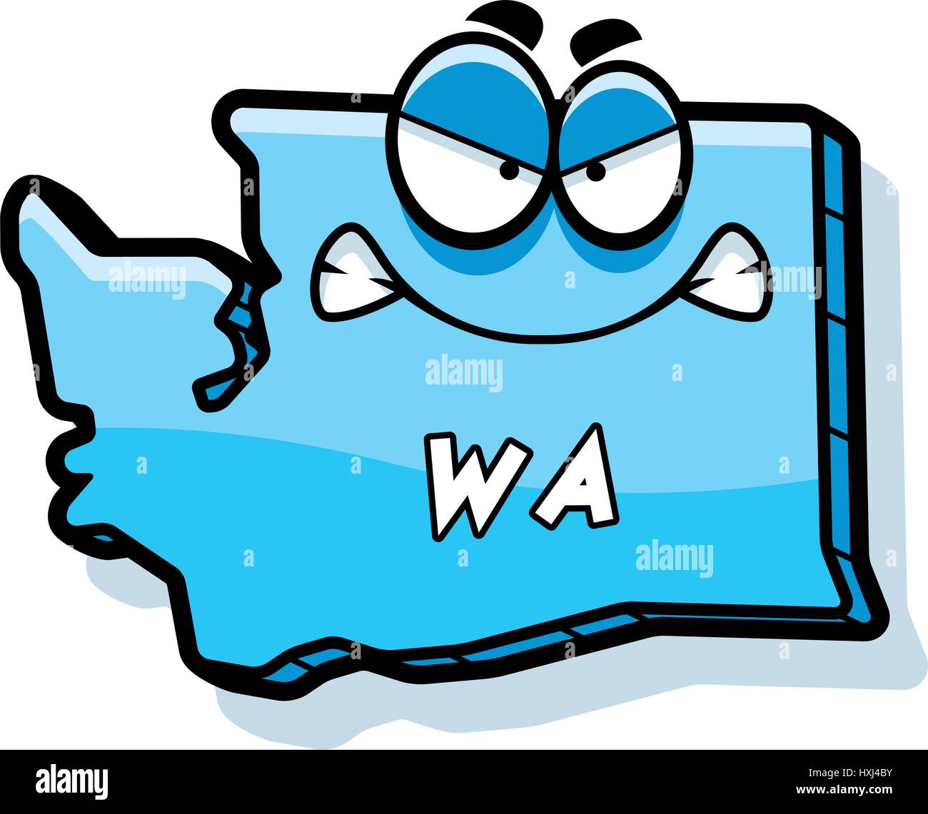 A cartoon illustration of the state of Washington looking angry Stock ...