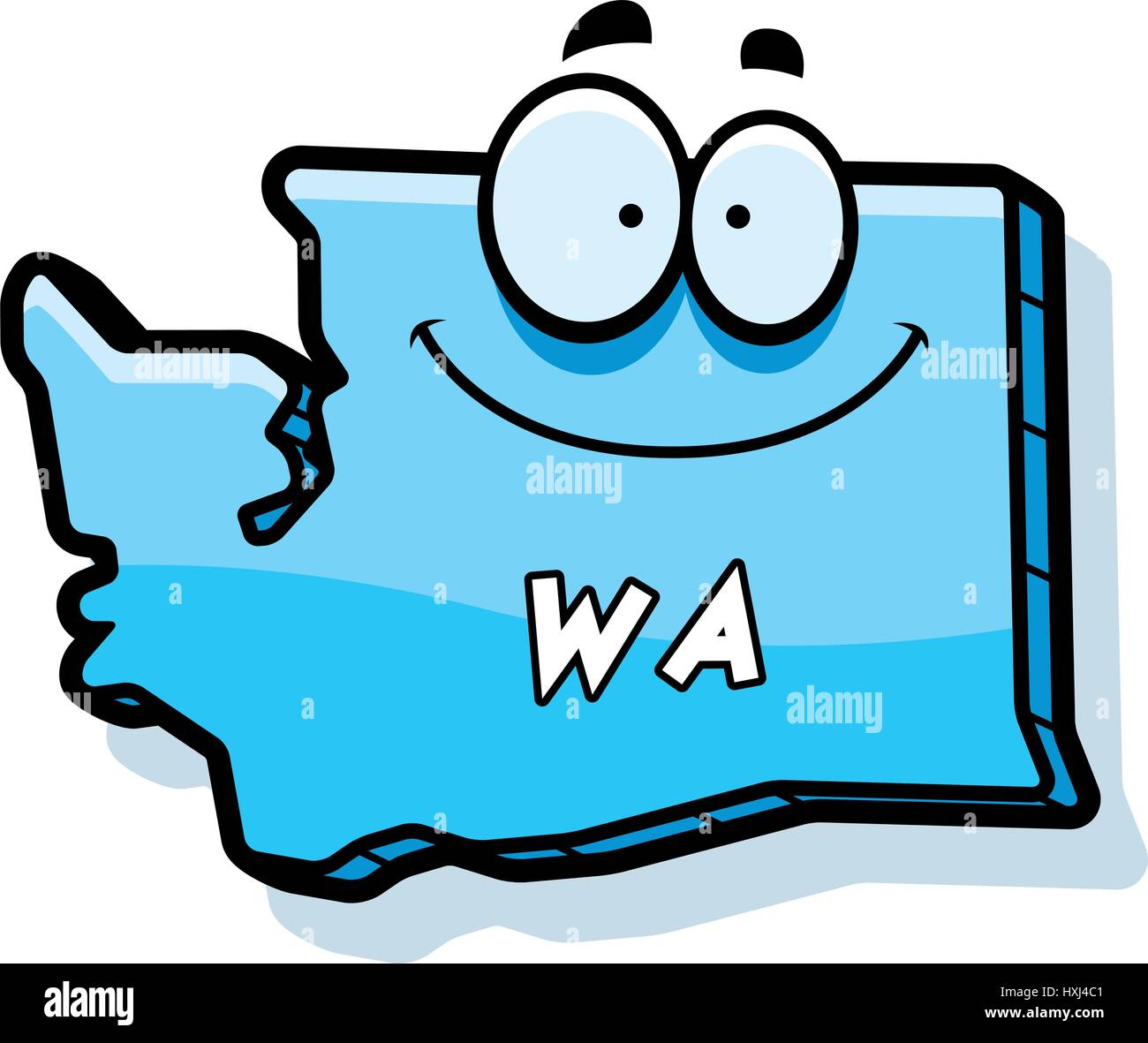 A cartoon illustration of the state of Washington smiling Stock Vector ...