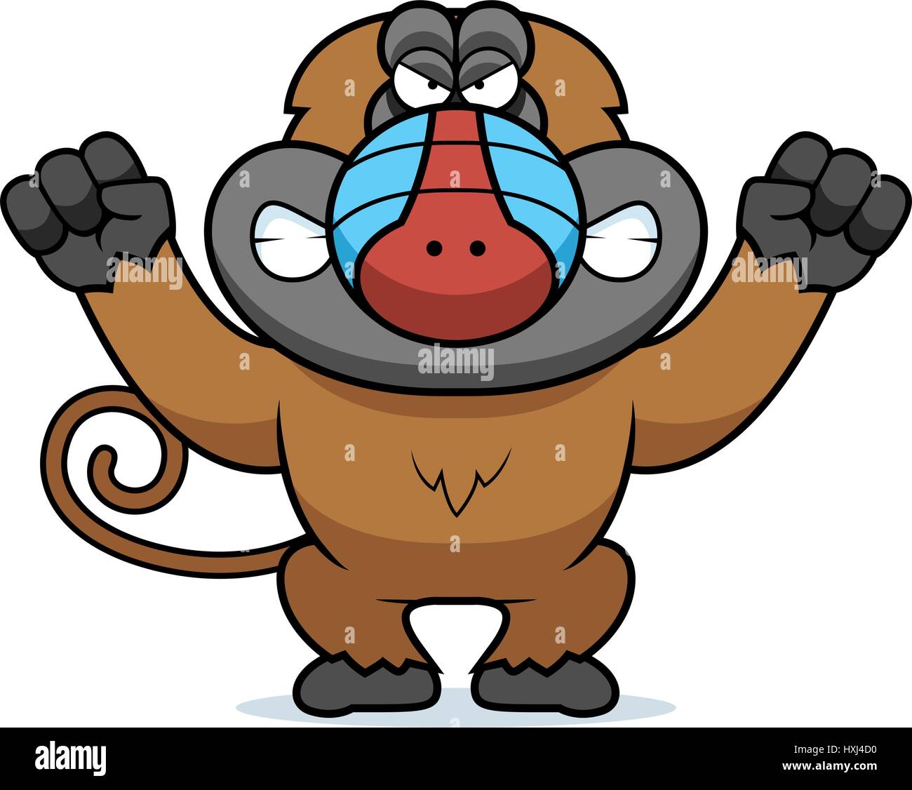 A cartoon illustration of an angry looking baboon Stock Vector Image ...