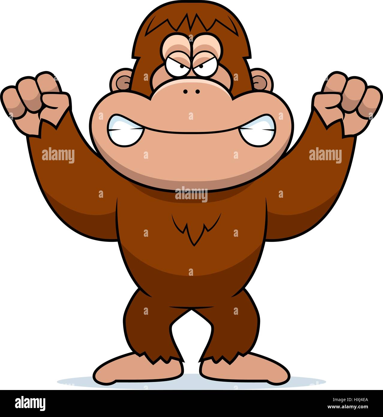 A cartoon illustration of an angry looking bigfoot Stock Vector Image ...