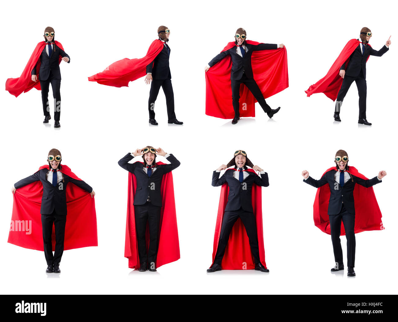 Man in red cover isolated on white Stock Photo - Alamy