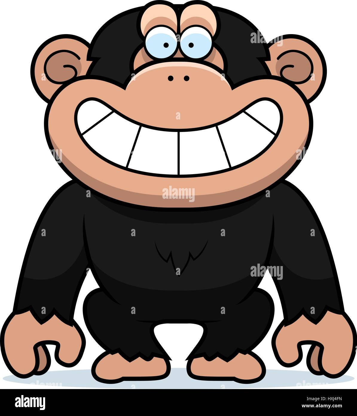 A cartoon illustration of a chimpanzee grinning Stock Vector Image ...