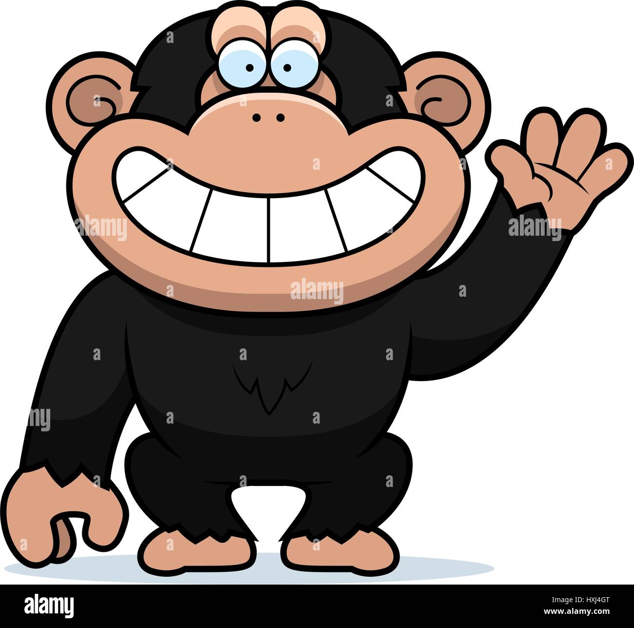 A cartoon illustration of a chimp waving Stock Vector Image & Art - Alamy