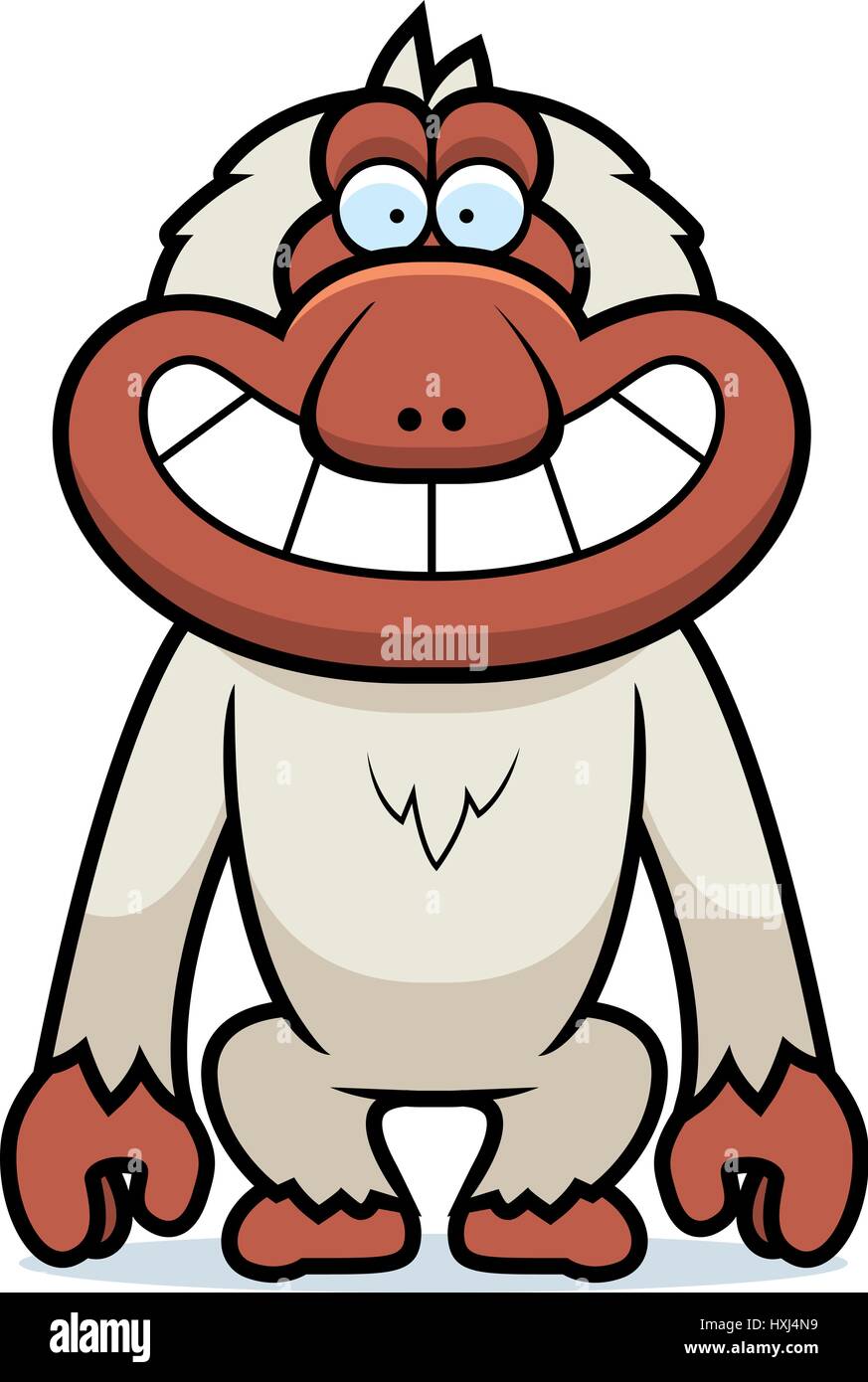 A cartoon illustration of a Japanese macaque grinning Stock Vector ...