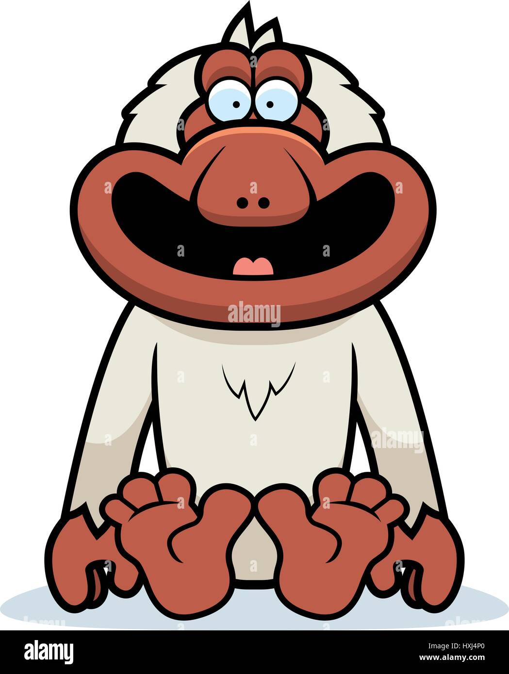 A cartoon illustration of a Japanese macaque sitting Stock Vector Image ...