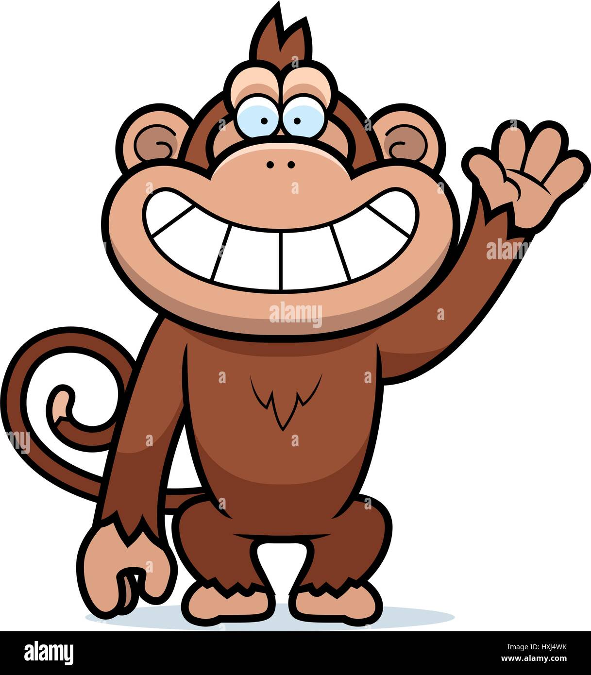 A cartoon illustration of a monkey waving Stock Vector Image & Art - Alamy