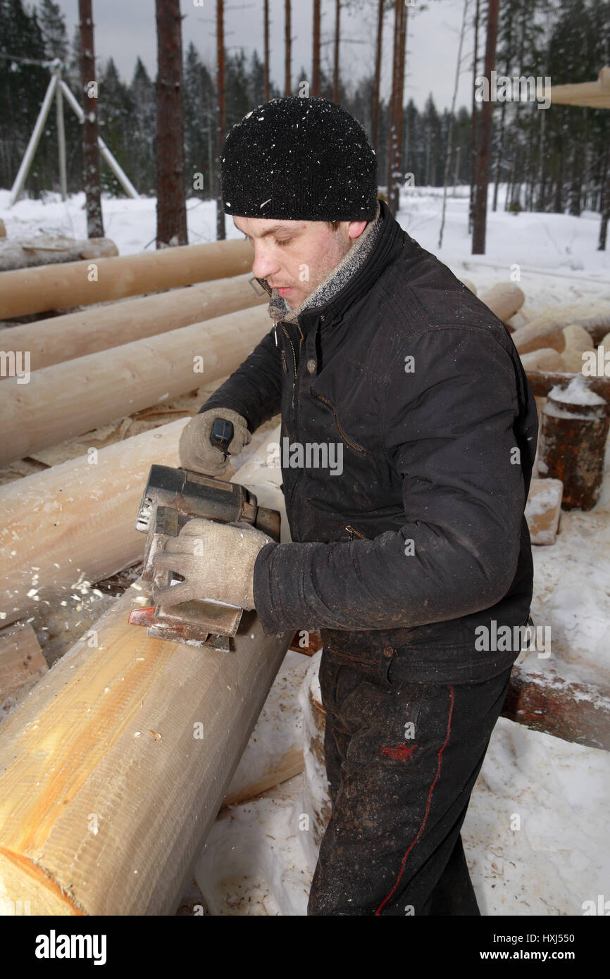 Log peeler machine hi-res stock photography and images - Alamy