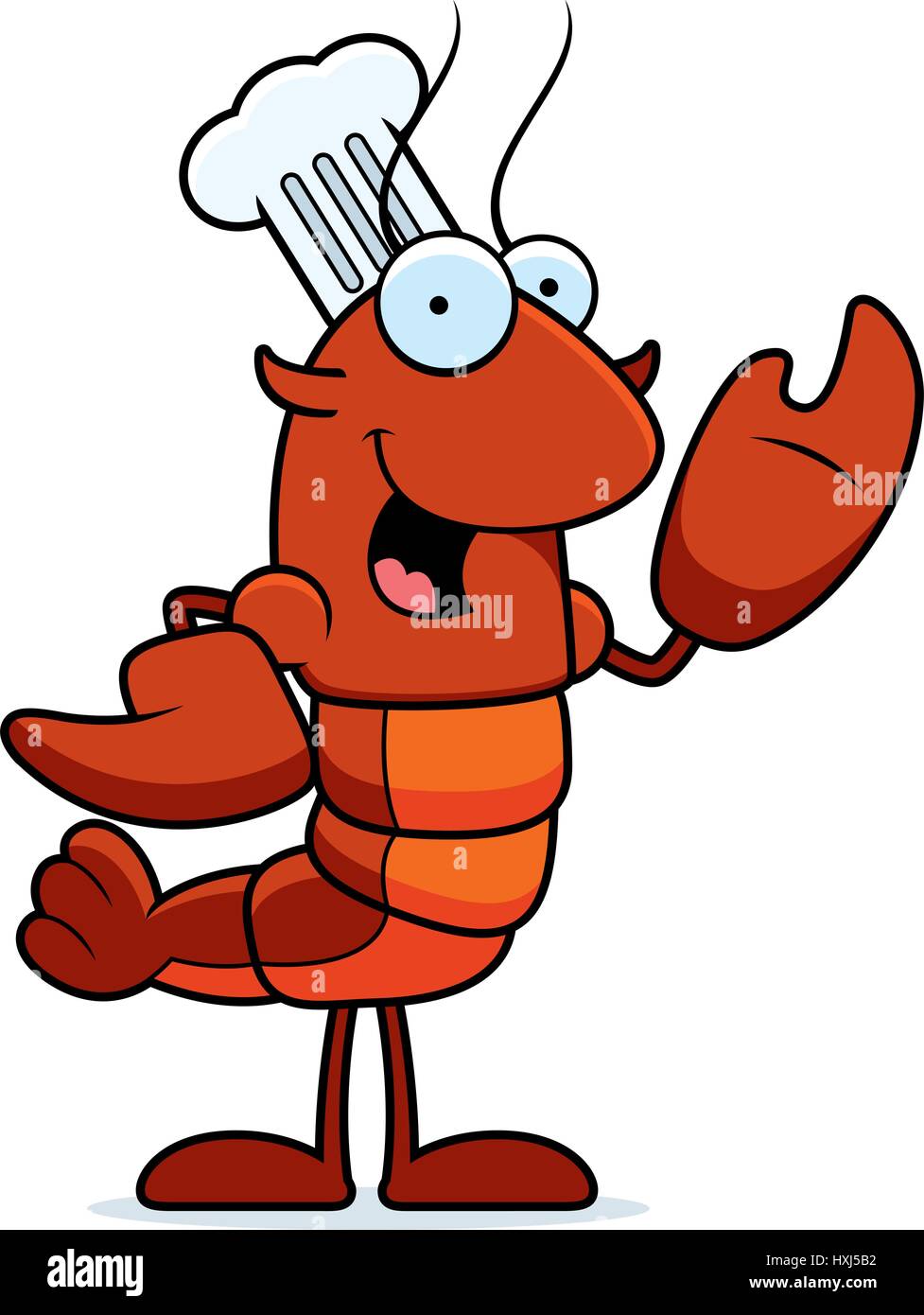 A cartoon illustration of a crawfish chef waving Stock Vector Image ...