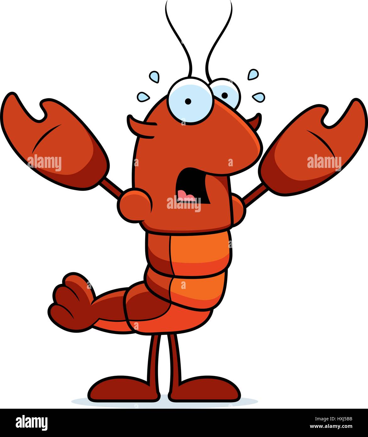 A cartoon illustration of a crawfish looking scared Stock Vector Image ...