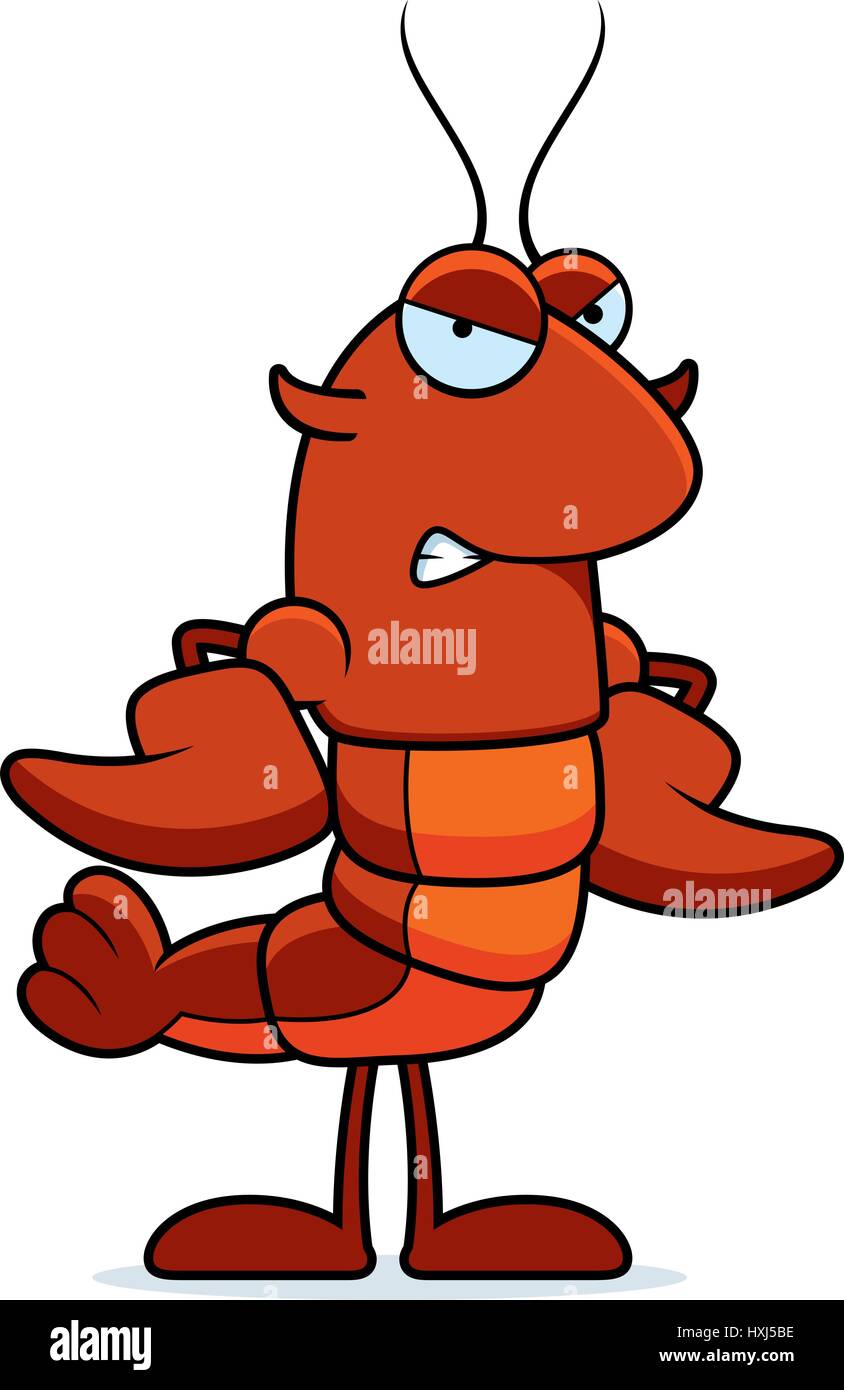 A cartoon illustration of a crawfish looking angry Stock Vector Image ...