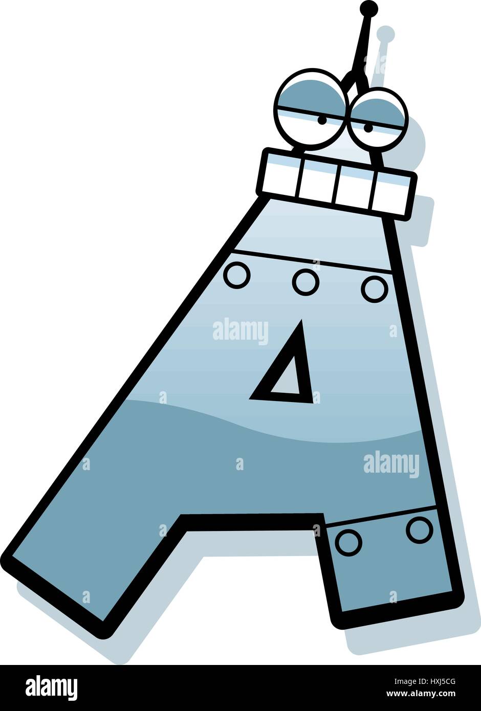 A cartoon illustration of a letter A as a metal robot Stock Vector ...