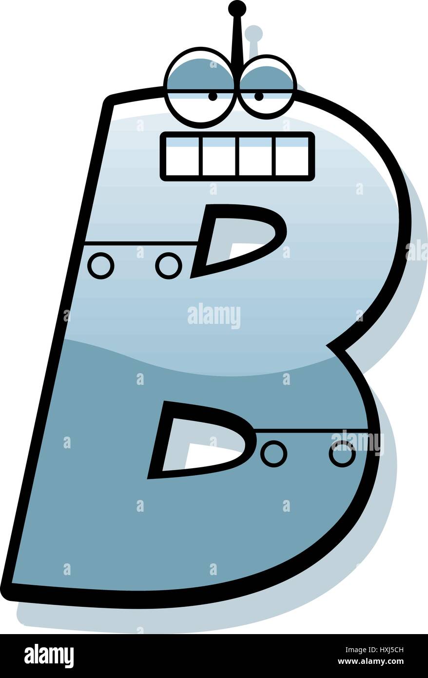 A cartoon illustration of a letter B as a metal robot Stock Vector ...