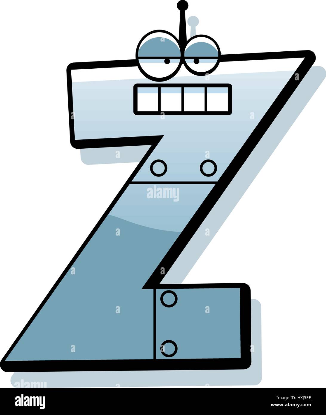 A cartoon illustration of a letter Z as a metal robot Stock Vector ...