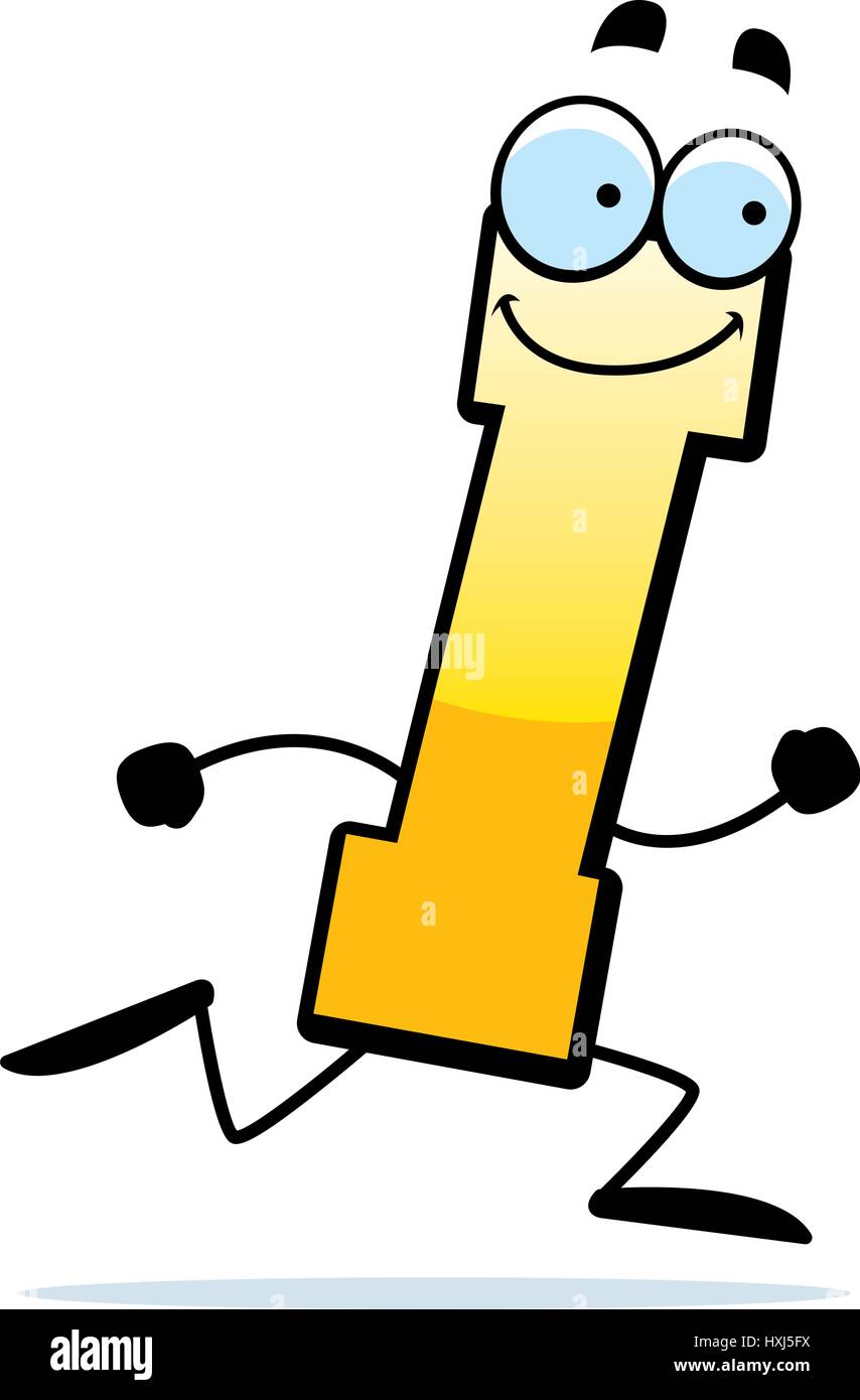 A cartoon illustration of a letter I running and smiling Stock Vector ...