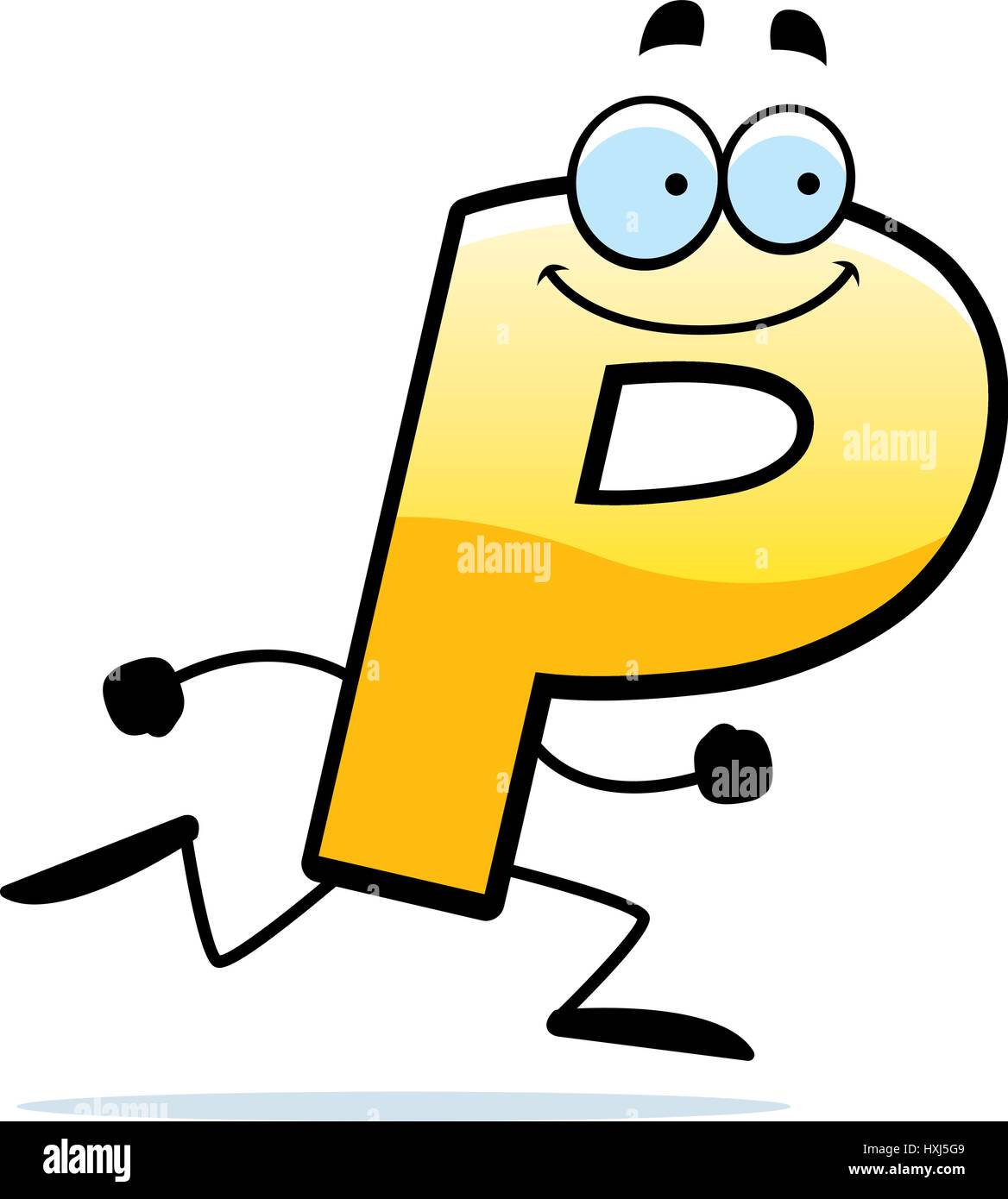 A cartoon illustration of a letter P running and smiling Stock Vector ...