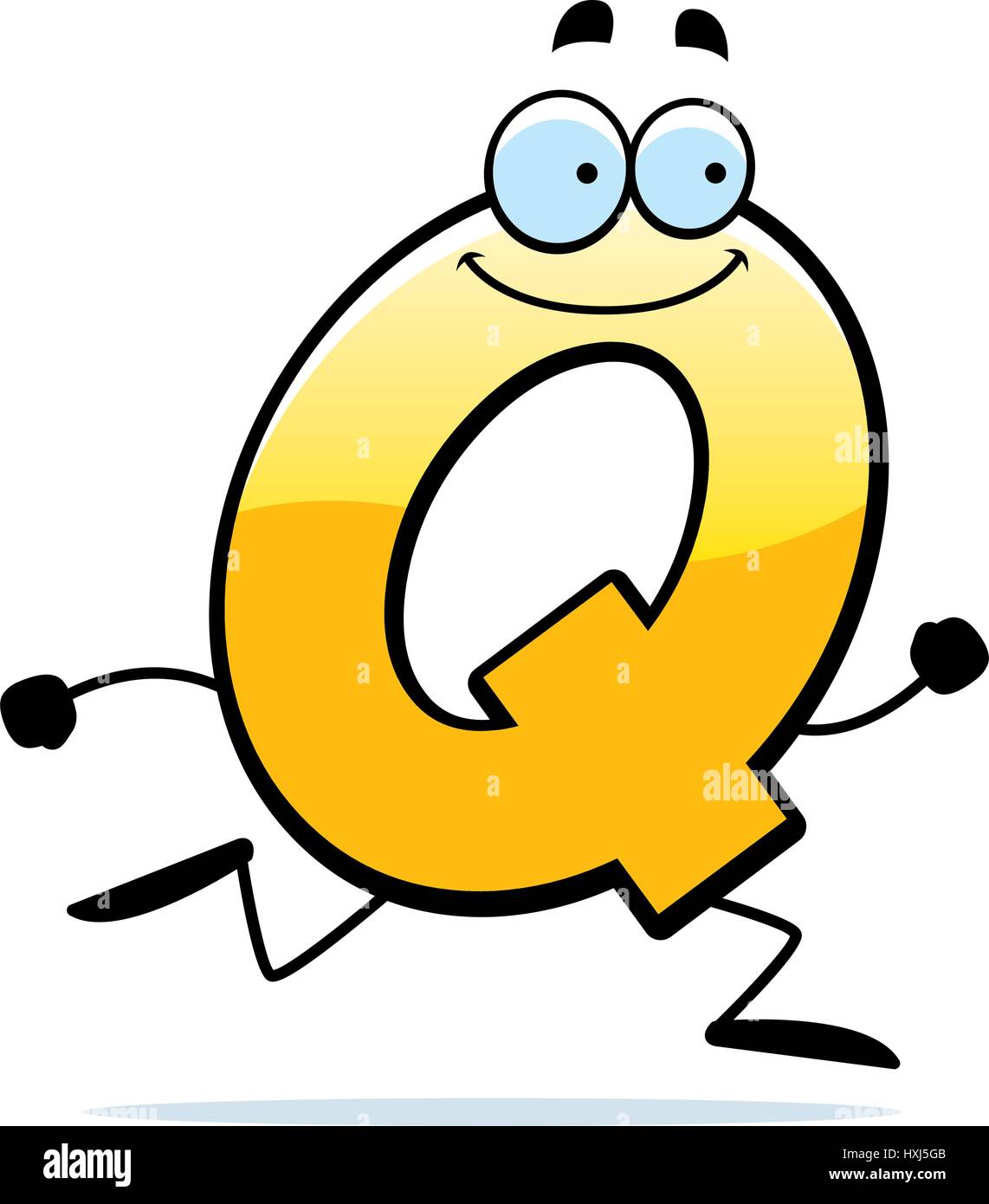 A cartoon illustration of a letter Q running and smiling Stock Vector ...