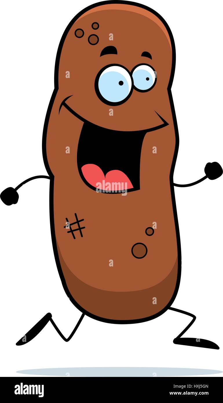 A cartoon illustration of a piece of poop running and smiling Stock ...