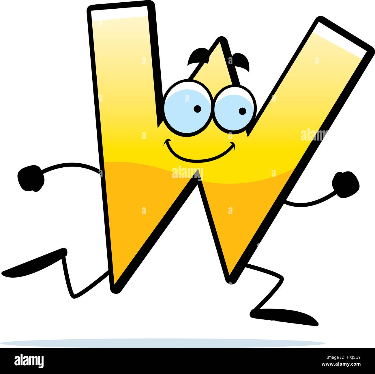 Cartoon illustration letter running smiling hi-res stock photography ...
